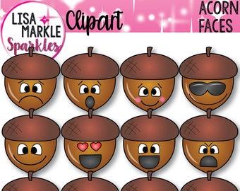 Acorns Digital Clipart Moveable PNG Pieces - Etsy