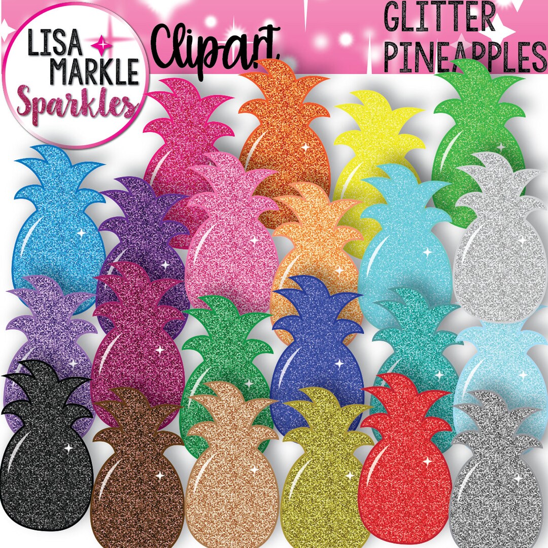 Pineapple Clipart, Glitter Pineapple Clipart, Summer Clipart - Etsy