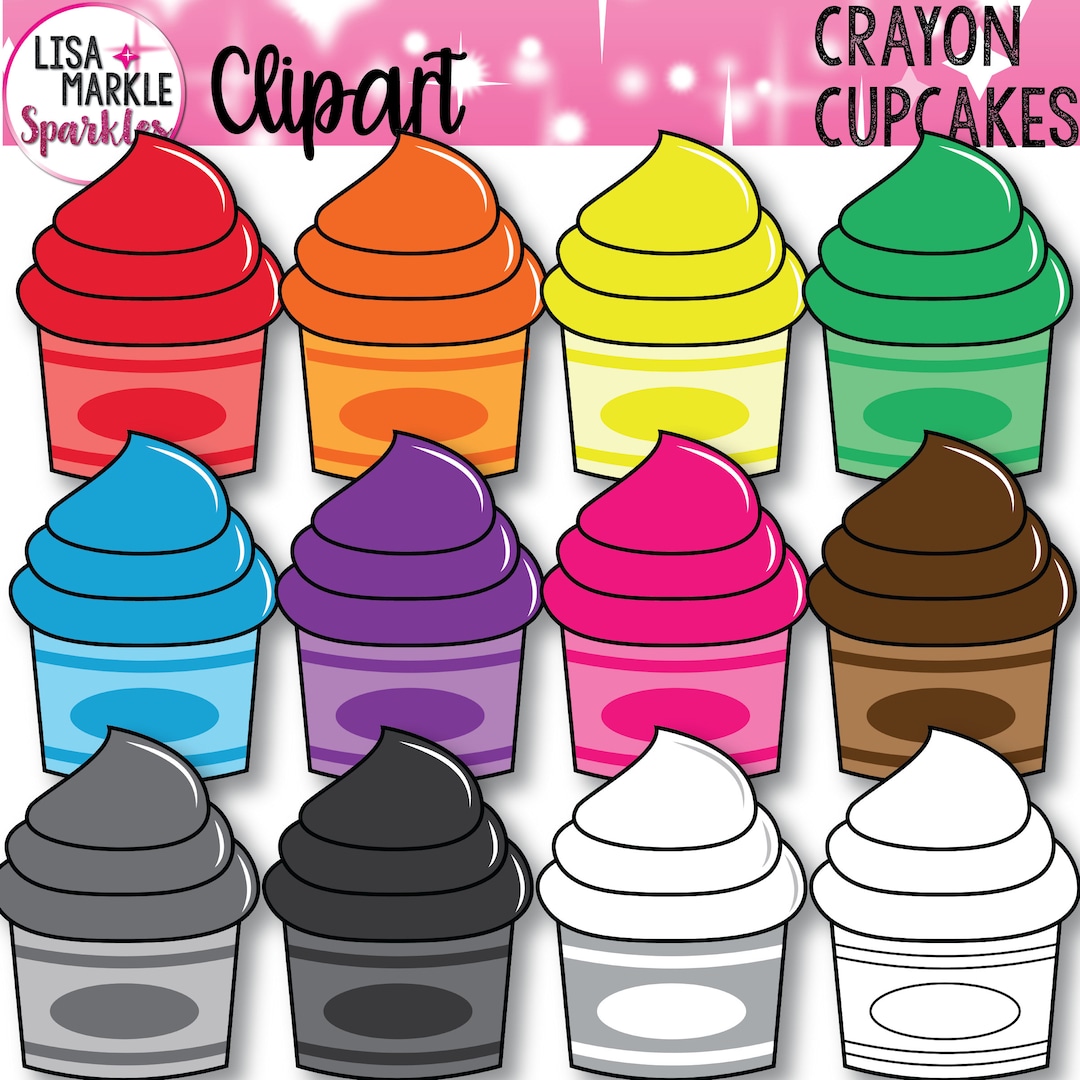 Cupcake Clipart, Crayon Cupcake Clipart, School Clipart - Etsy