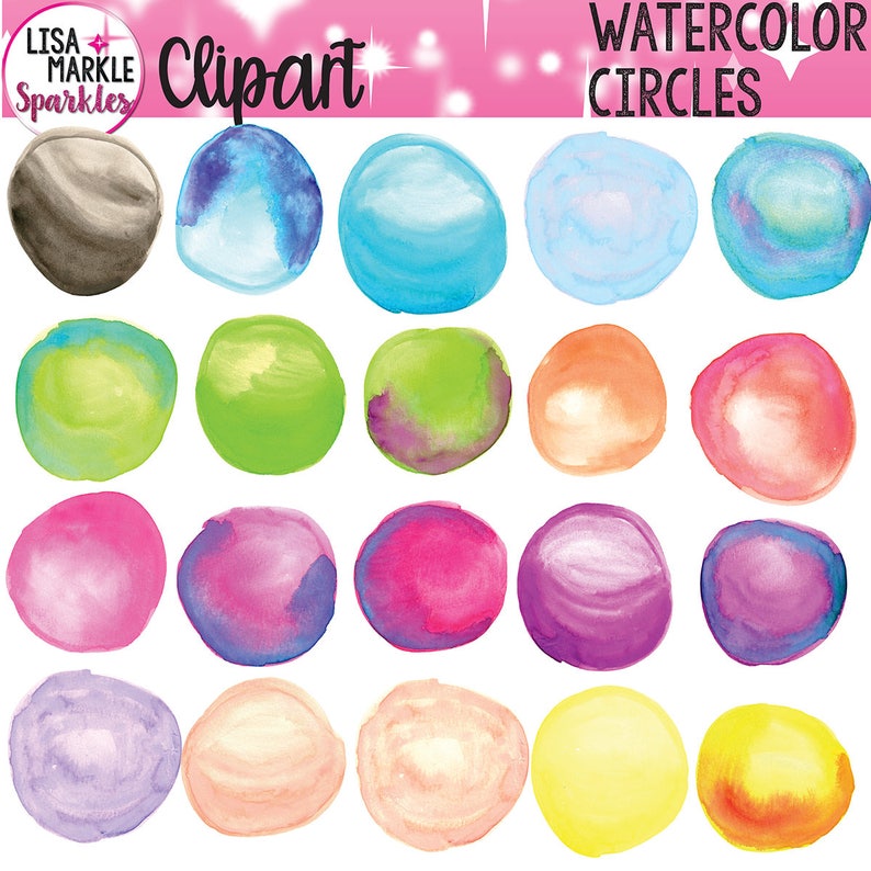 Watercolor Clipart Watercolor Circles Watercolor Painting - Etsy