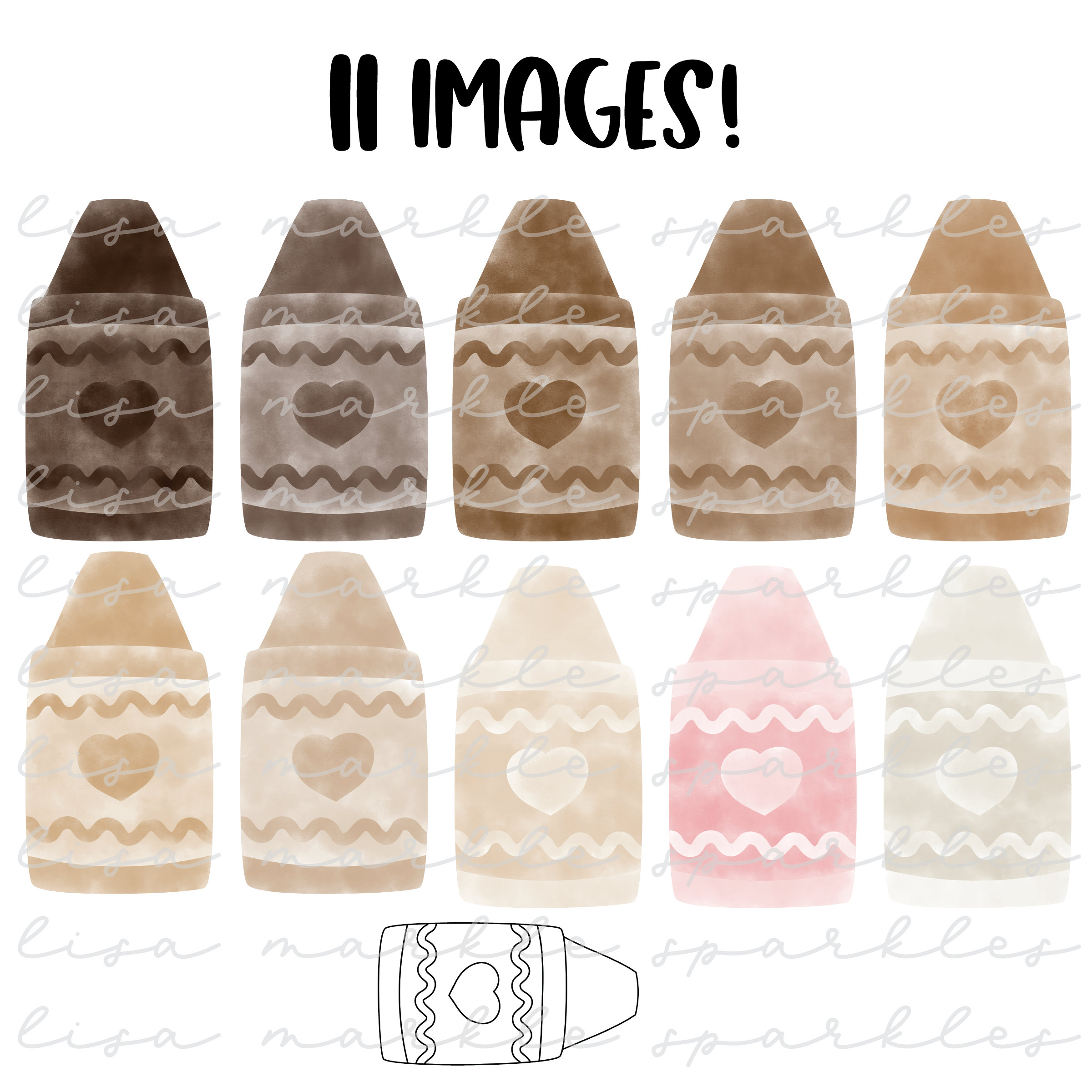 Watercolor Crayon Clipart Skin Tone Color Diverse - Etsy
