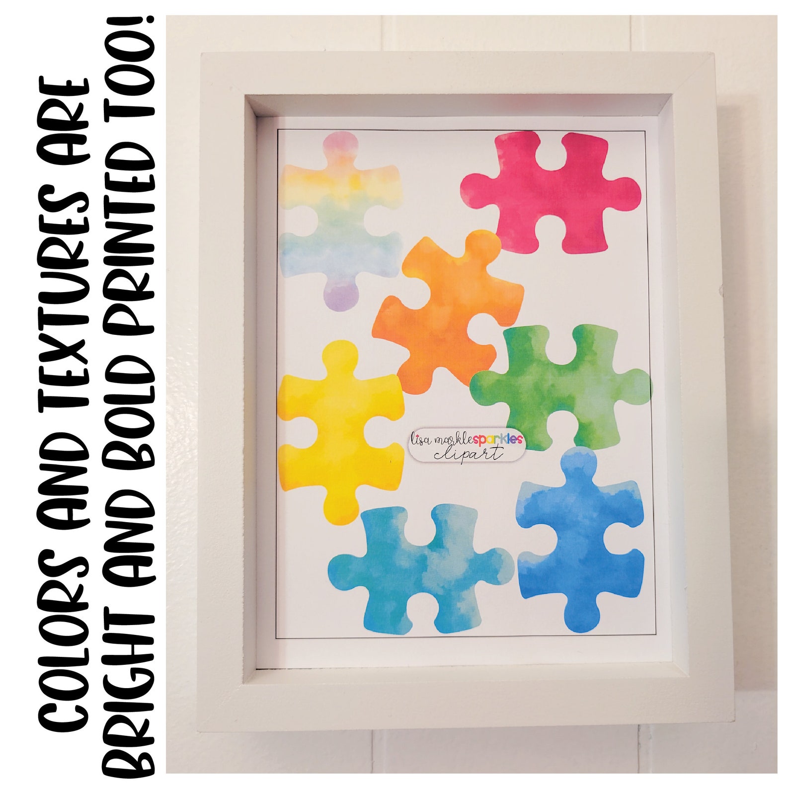 Watercolor Rainbow Jigsaw Puzzle Piece Clipart PNG Image - Etsy