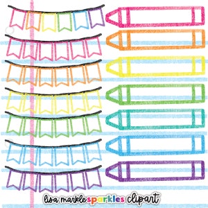Crayon Doodles Drawing Clipart School Kids Teacher Craft Planner ...