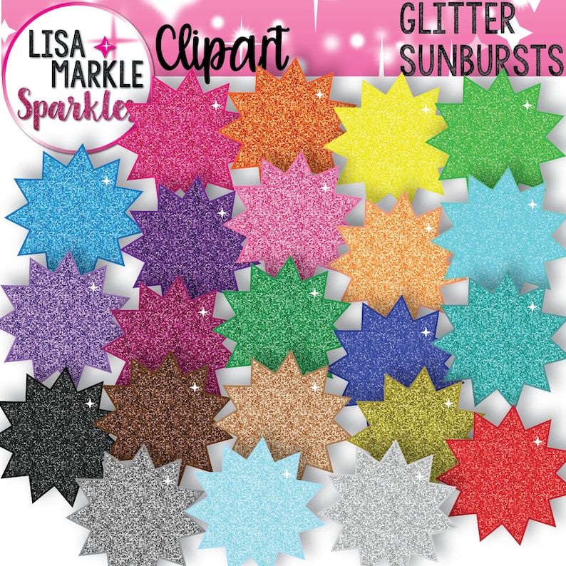 Clipart estrella, clipart del sol, clipart de glitter star - Etsy México