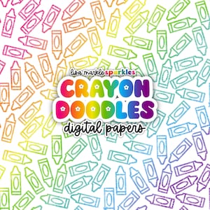 Crayon Doodle Digital Paper Backgrounds Back to School Crayon Texture ...
