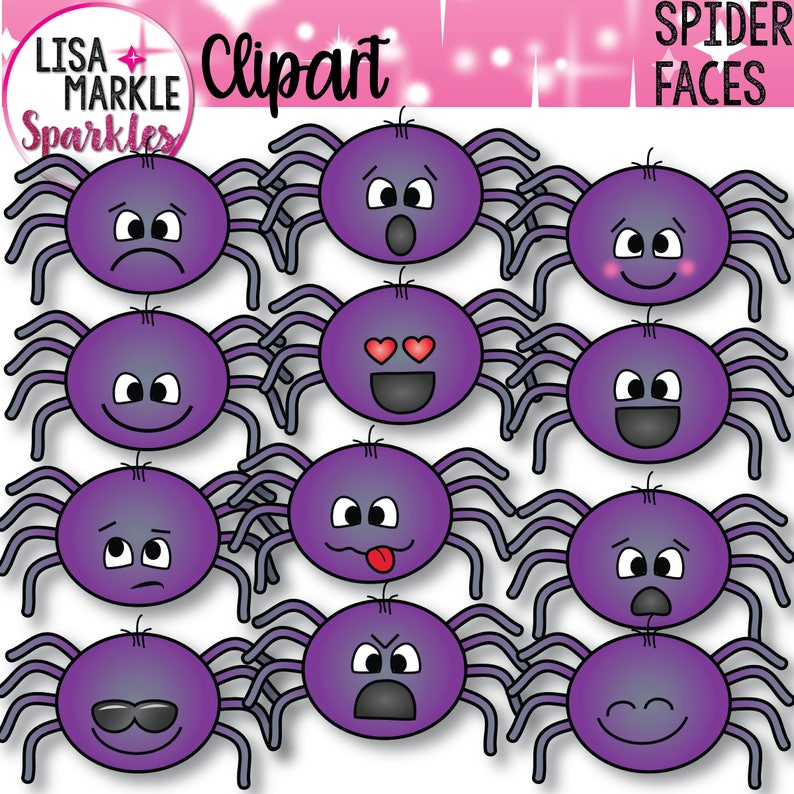 Spider Clipart, Emoji Clipart, Halloween Clipart - Etsy