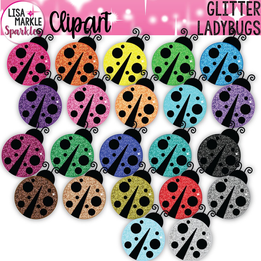 Ladybug Clipart, Ladybird Clipart, Glitter Ladybug Clipart, Bug Clipart ...