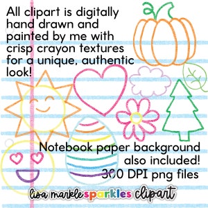 Crayon Doodles Drawing Clipart School Kids Teacher Craft Planner ...