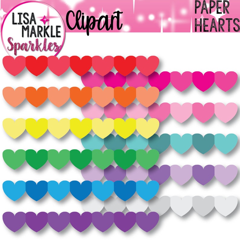 Rainbow Clipart Paper Heart Clipart Header Clipart Border | Etsy