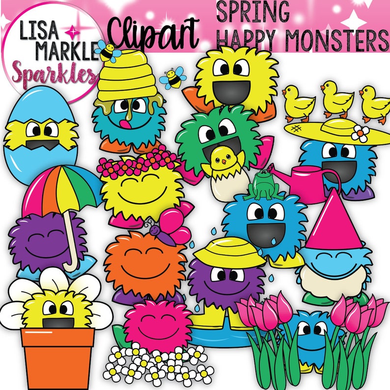 Spring Clipart, Monsters Clipart, Chicks Ducks Frog Clipart, Butterfly ...