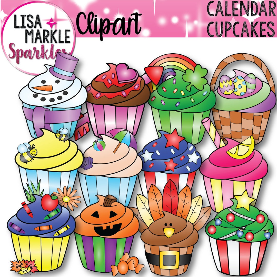 Calendar Clipart, Cupcake Clipart, Seasonal Clipart, Holiday Clipart ...