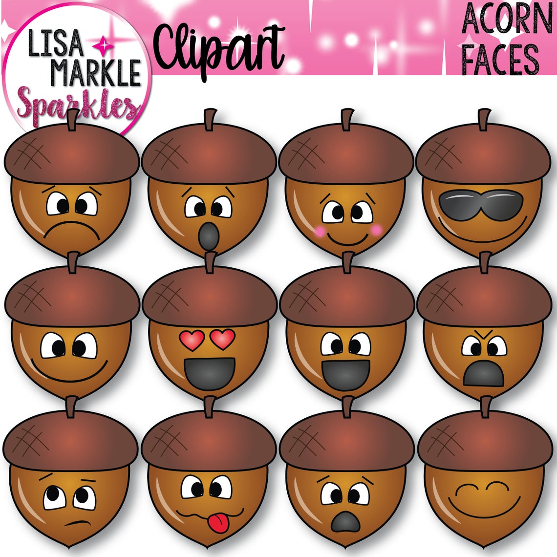 Acorn Clipart Fall Clipart Emoji Clipart | Etsy