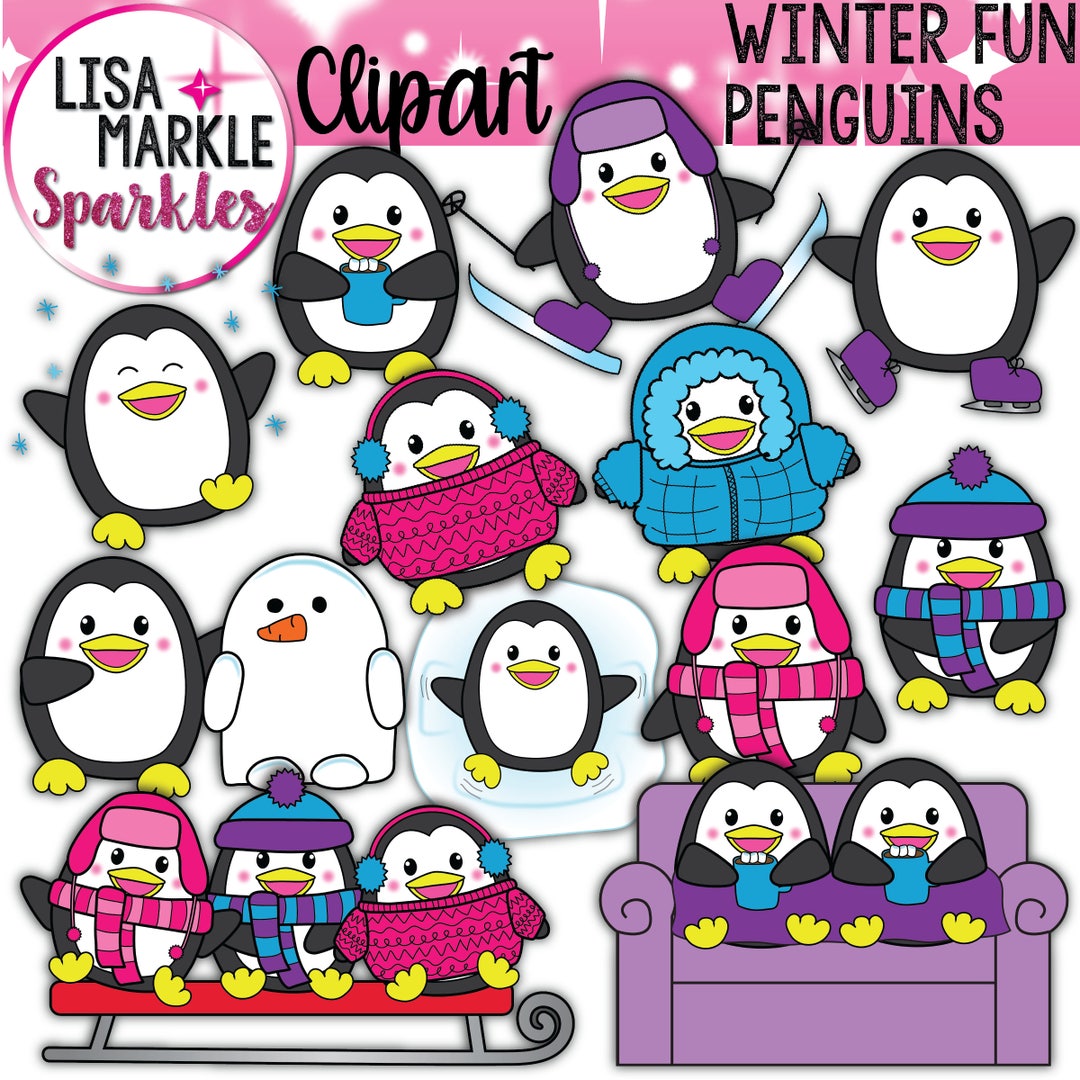 Penguin Clipart, Winter Clipart - Etsy