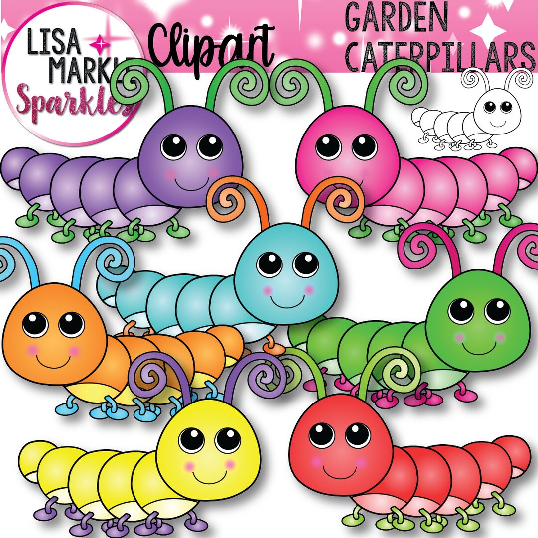 Caterpillar Clipart, Cute Spring Clipart - Etsy UK