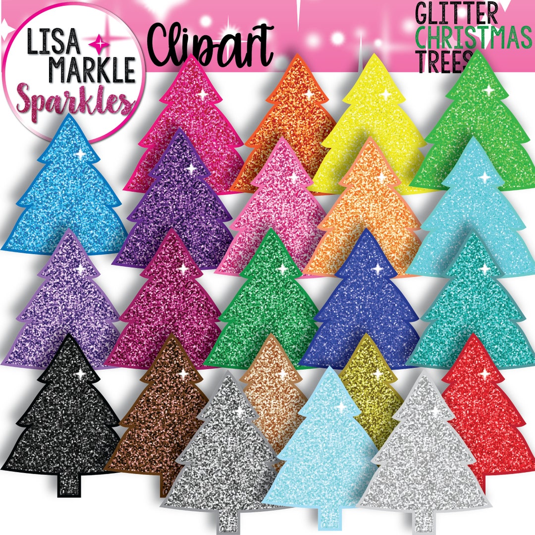 Christmas Tree Clipart, Glitter Tree Clipart, Christmas Clipart, Winter ...