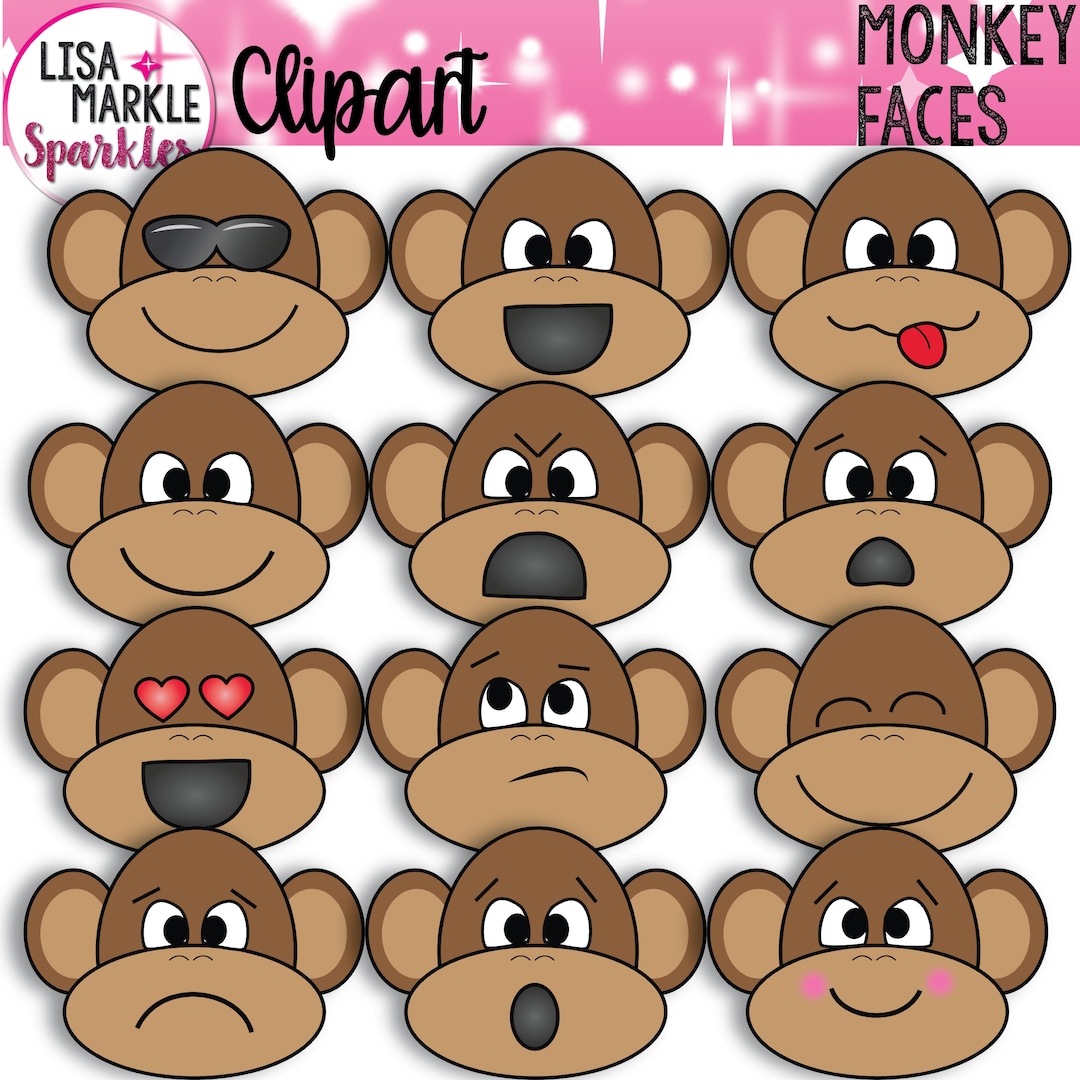 Emoji Clipart, Emotion Clipart, Monkey Clipart, Monkeys Clipart, Monkey ...