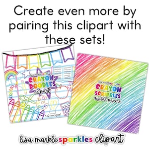Crayon Pencil Doodles Digital Paper Backgrounds Back to School Crayon ...