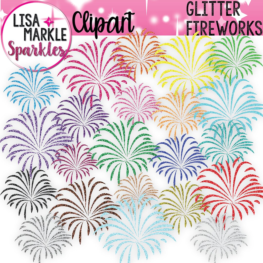 Fireworks Clipart, Glitter Firework Clipart, Fourth of July Clipart ...