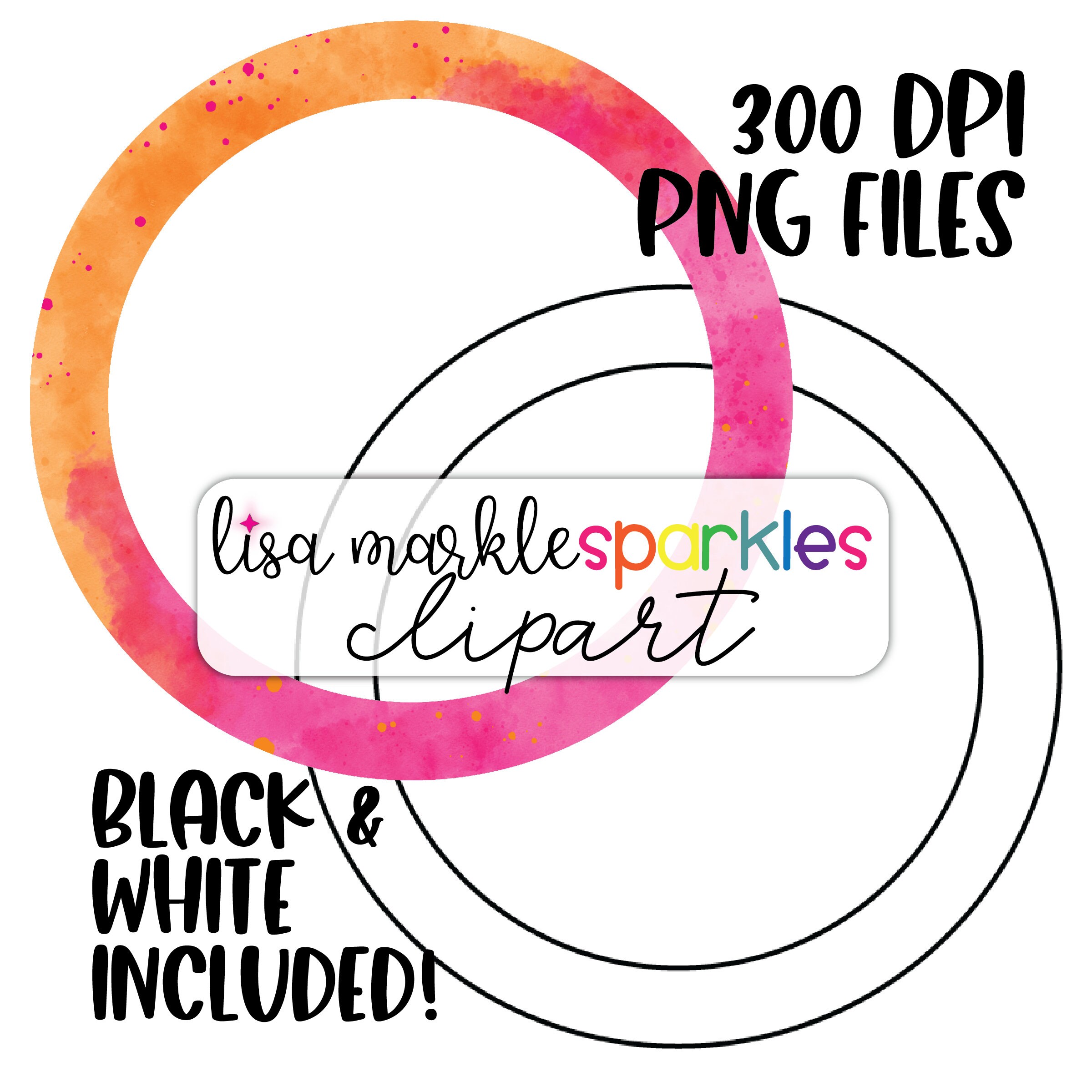 Watercolor Rainbow Circle Frame Border Clipart PNG Image - Etsy