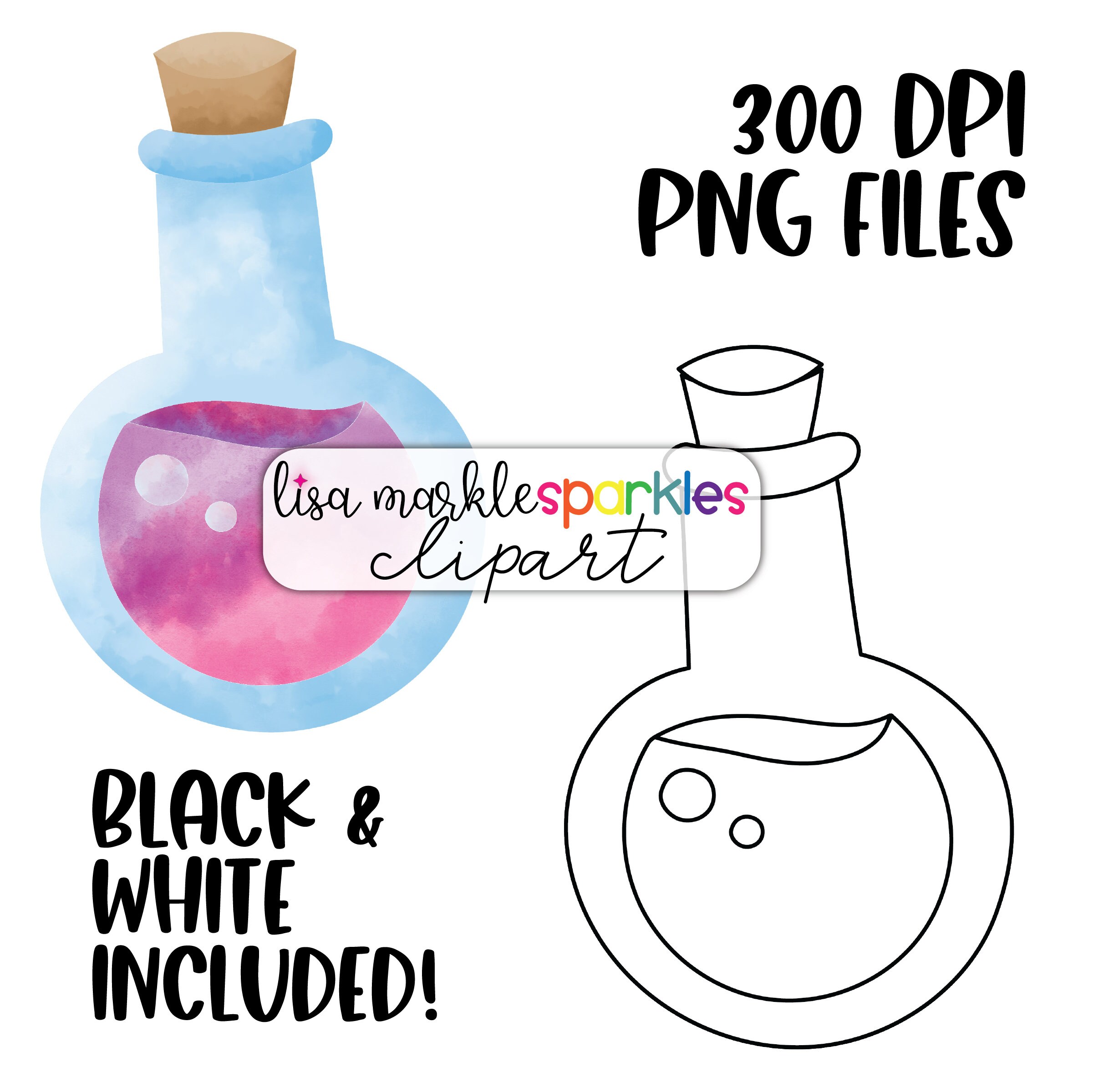 Watercolor Science Beaker Clipart Teacher Chemistry Lab - Etsy