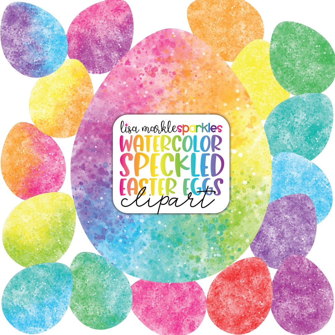 Watercolor Rainbow Spring Cute Easter Egg Clipart PNG Graphics - Etsy
