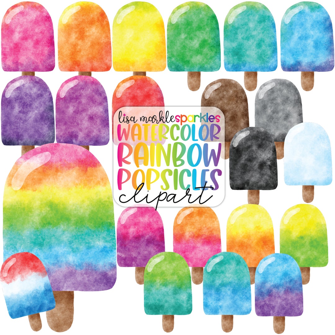 Popsicle Clipart Watercolor Rainbow PNG Image Ice Cream Sweet Treat ...