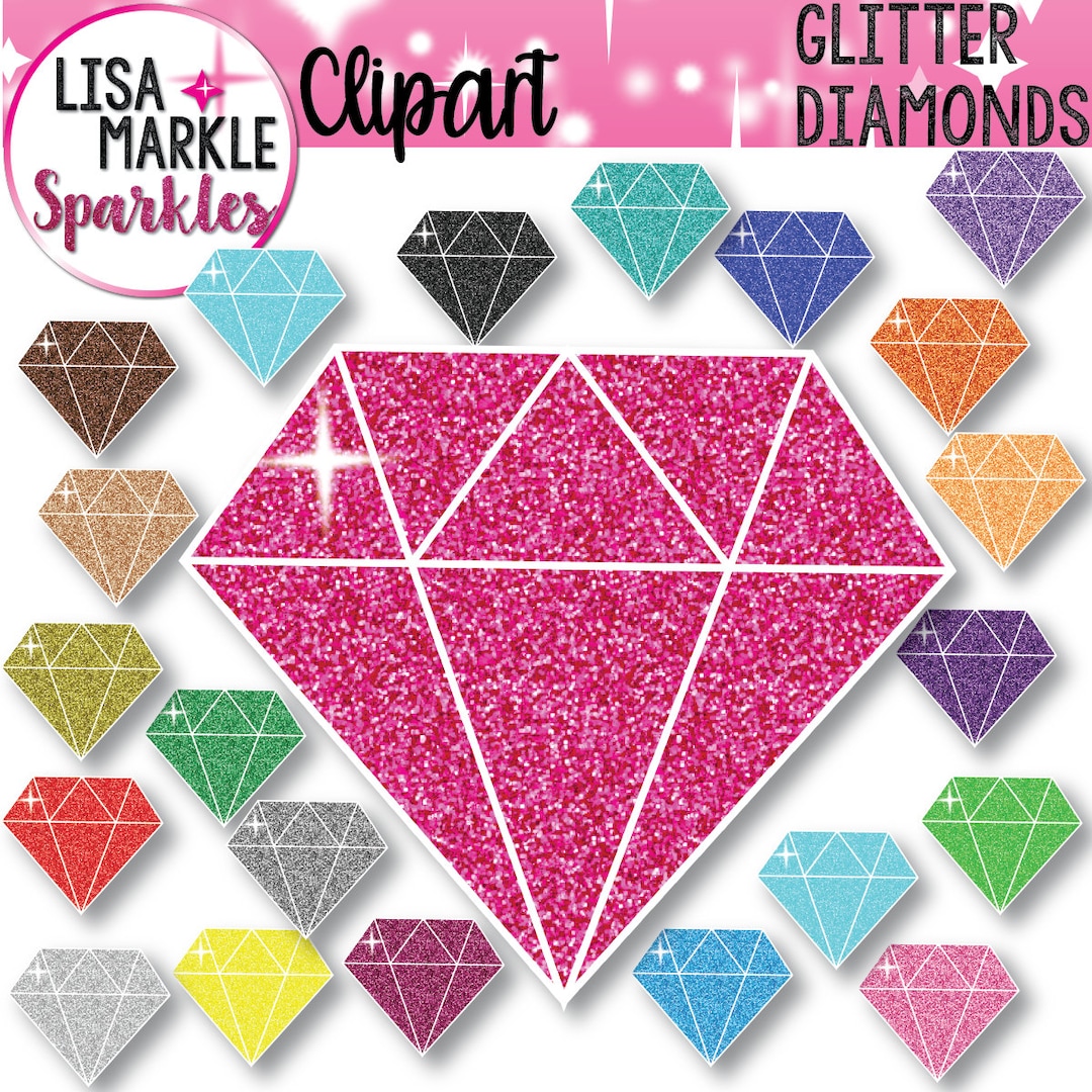 Diamond Clipart, Glitter Jewel Clipart, Gem Clipart - Etsy