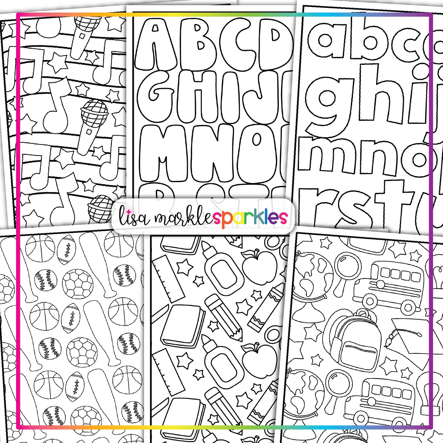 First Day of Back to School Supplies Coloring Pages Sheets - Etsy