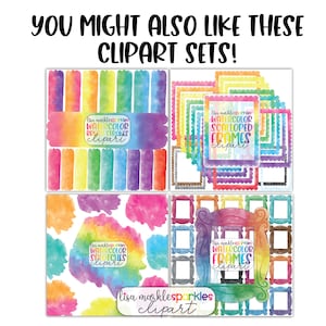 Watercolor Circle Splotches Clipart Rainbow Watercolor Washes Splashes ...