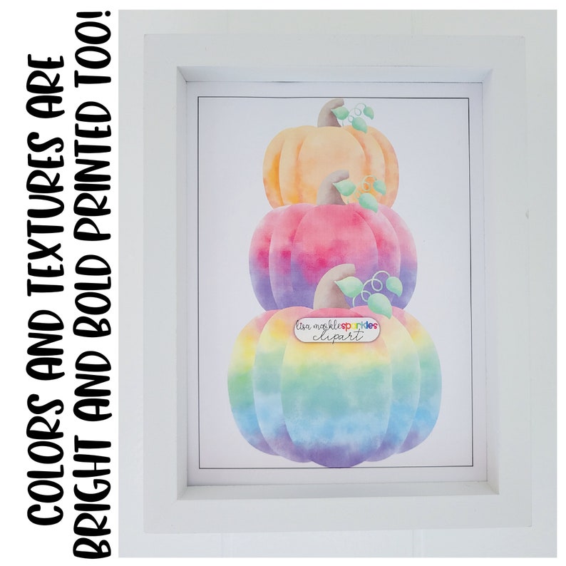 Watercolor Rainbow Pumpkin Clipart Fall Autumn Halloween Thanksgiving ...