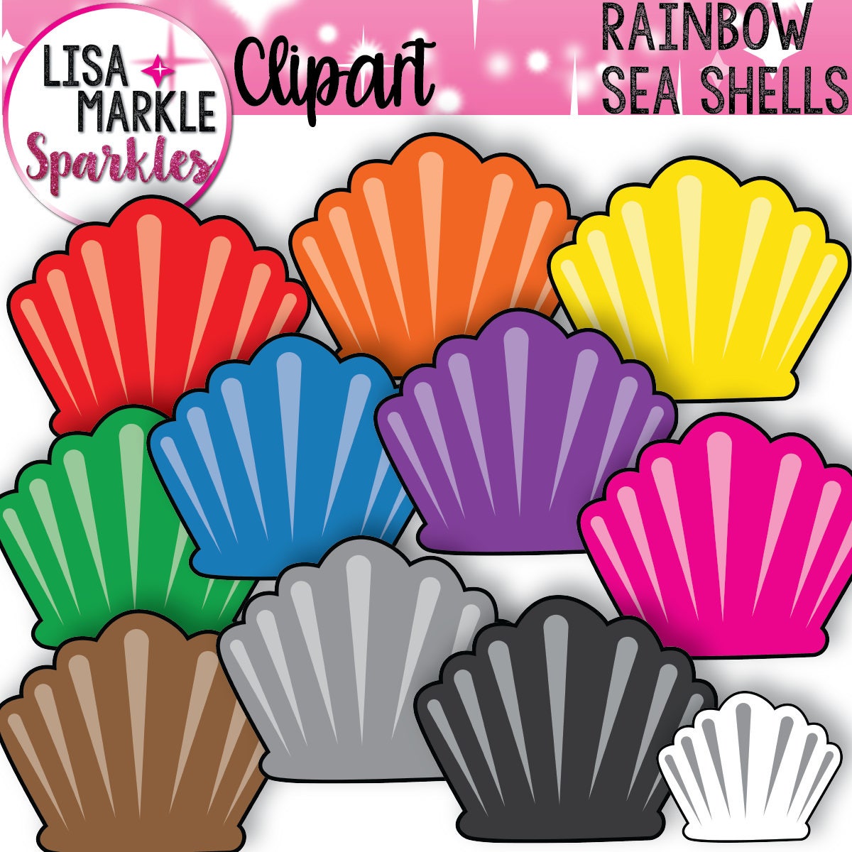 Summer Clipart, Beach Clipart, Sea Shell Clipart, Clam Shell Clipart ...