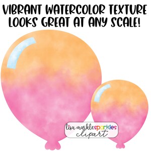 Watercolor Balloon Clipart Rainbow Birthday Party Celebration Clipart ...