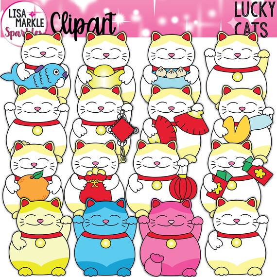 Chinese Lucky Cat Clipart Cat Clipart Japanese Lucky Cat | Etsy