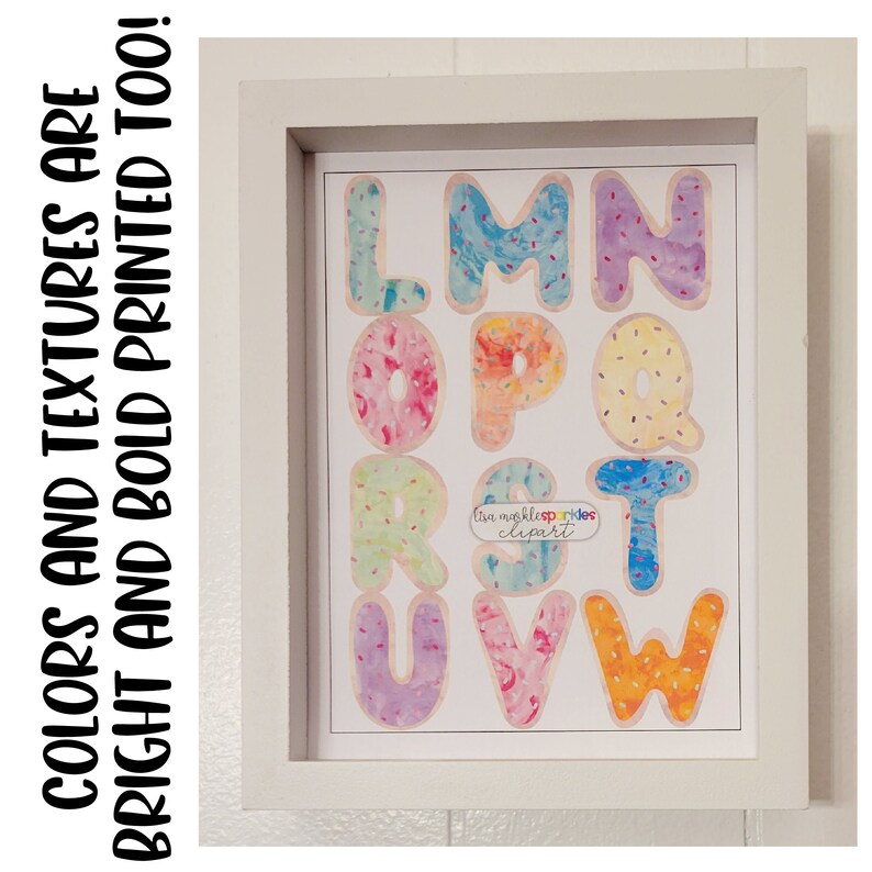 Watercolor Donut Alphabet Letters and Numbers Clipart | Etsy