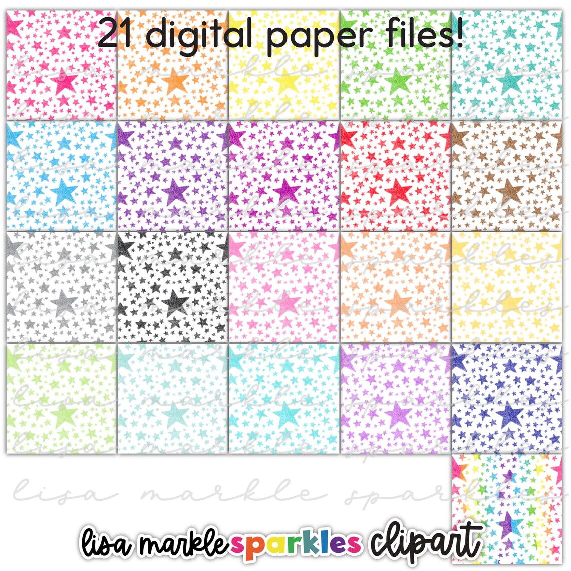Crayon Star Digital Paper Backgrounds Back to School Crayon Stars ...