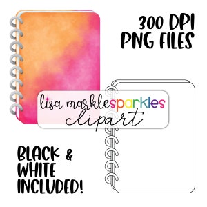 Watercolor Spiral Notebook Clipart Rainbow School College Teacher ...