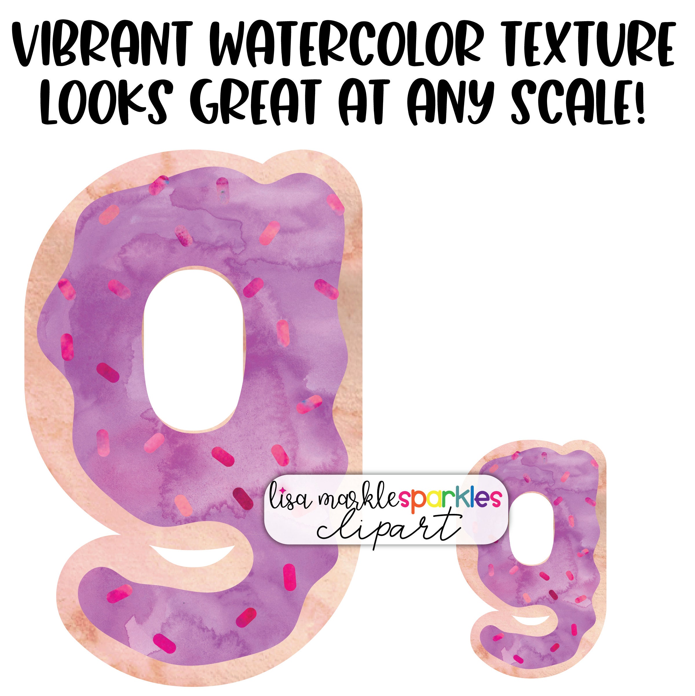 Watercolor Donut Lowercase Alphabet Letters and Numbers - Etsy