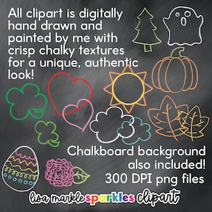 Chalkboard Doodles Clipart Back to School Teacher Classroom Chalkboard ...