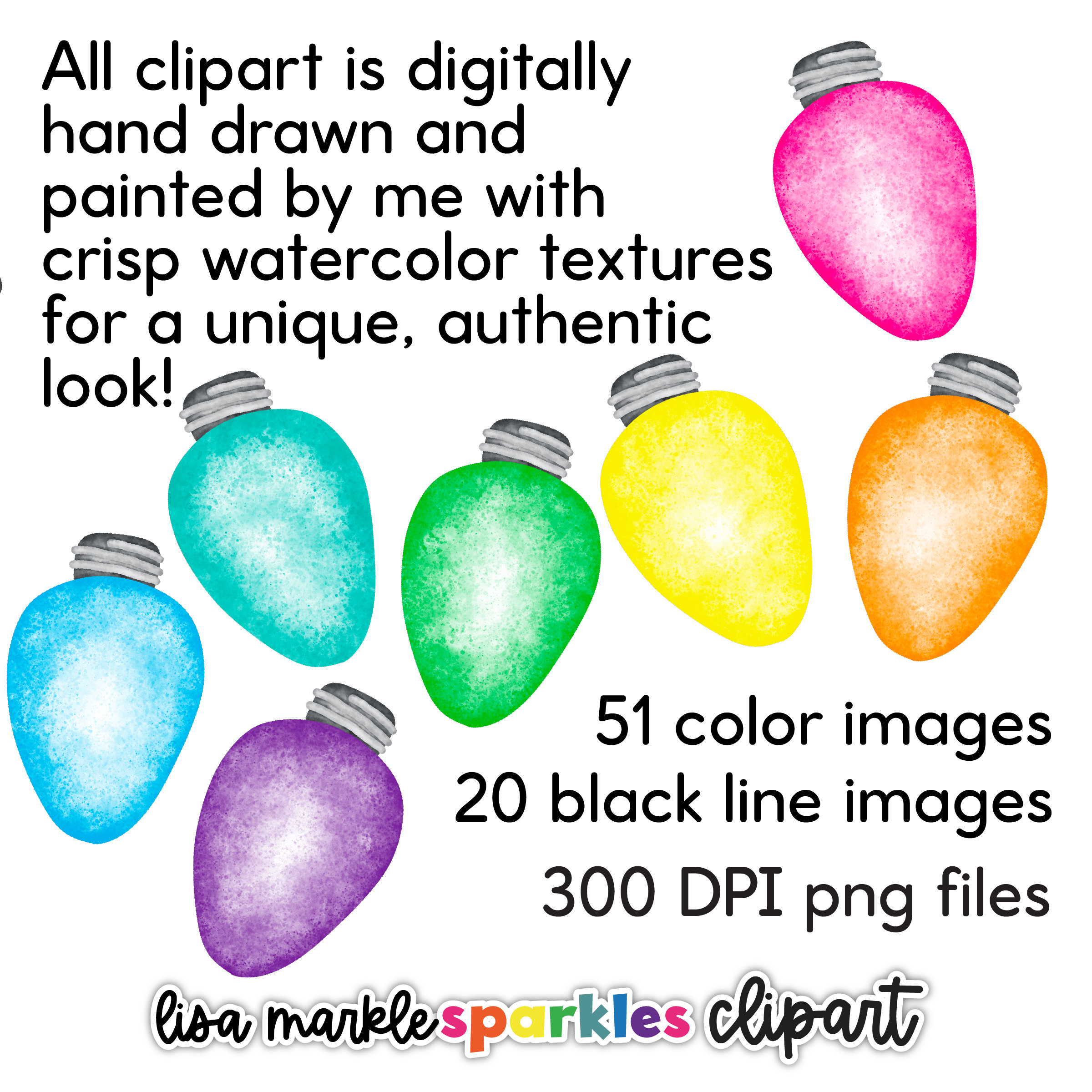 Watercolor Christmas Light Bulb Clipart PNG Image Christmas Holiday ...