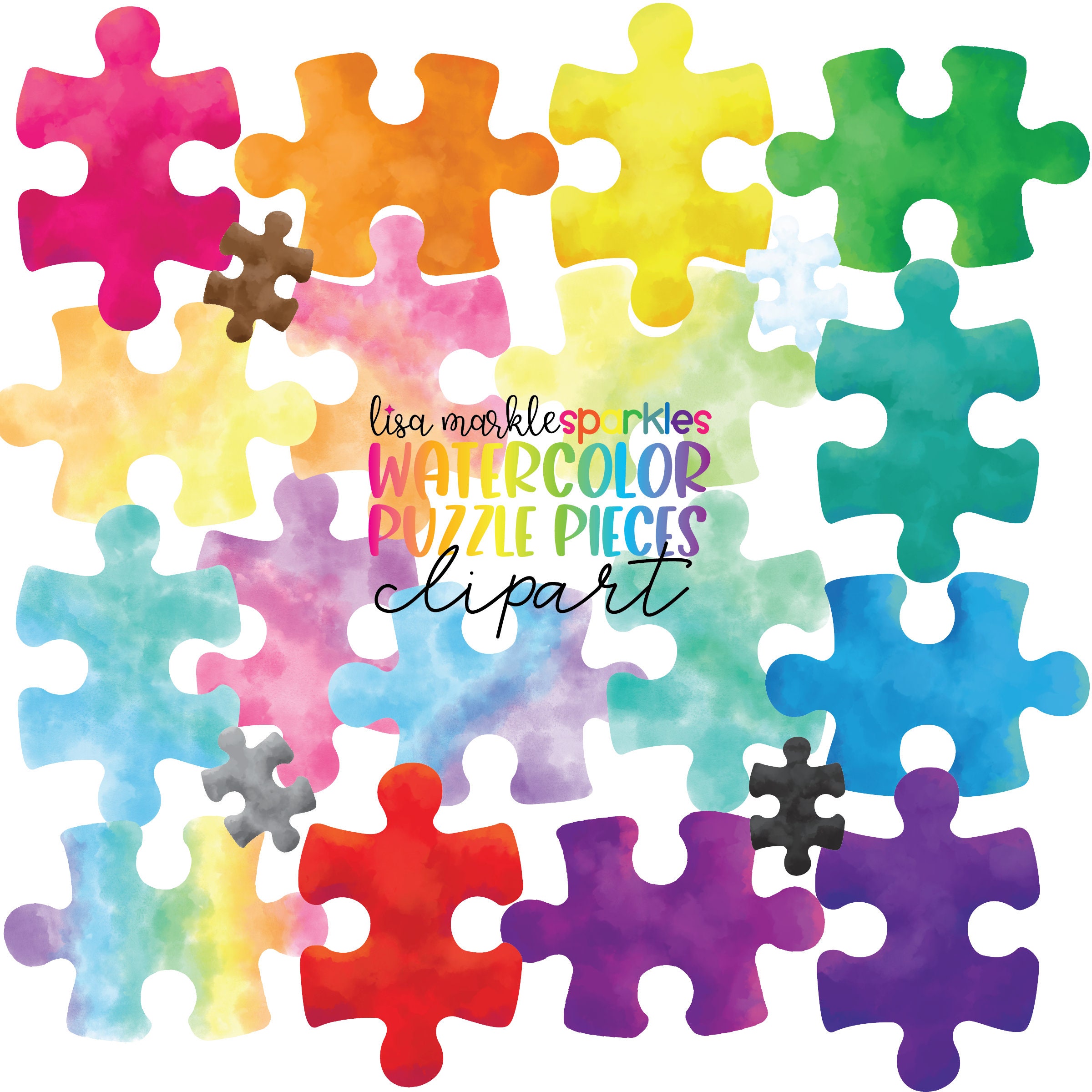 Rainbow Puzzle Pieces Background