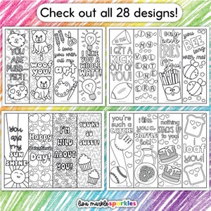 Valentine's Day Bookmarks to Color Coloring Activity Printable for Kids ...