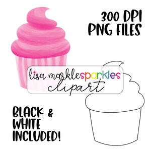 Watercolor Rainbow Birthday Cupcake Clipart Birthday Party Celebration ...