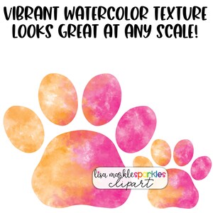 Watercolor Rainbow Paw Print Clipart PNG Image Pet Cat Dog Puppy Animal ...