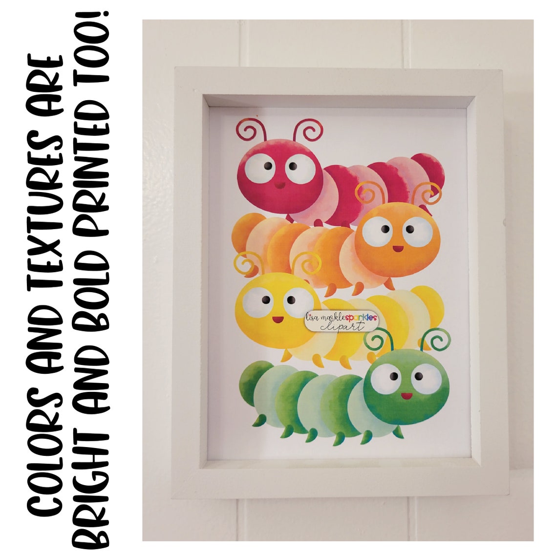 Watercolor Caterpillar Clipart, Rainbow Caterpillar Clipart, Spring Bug ...