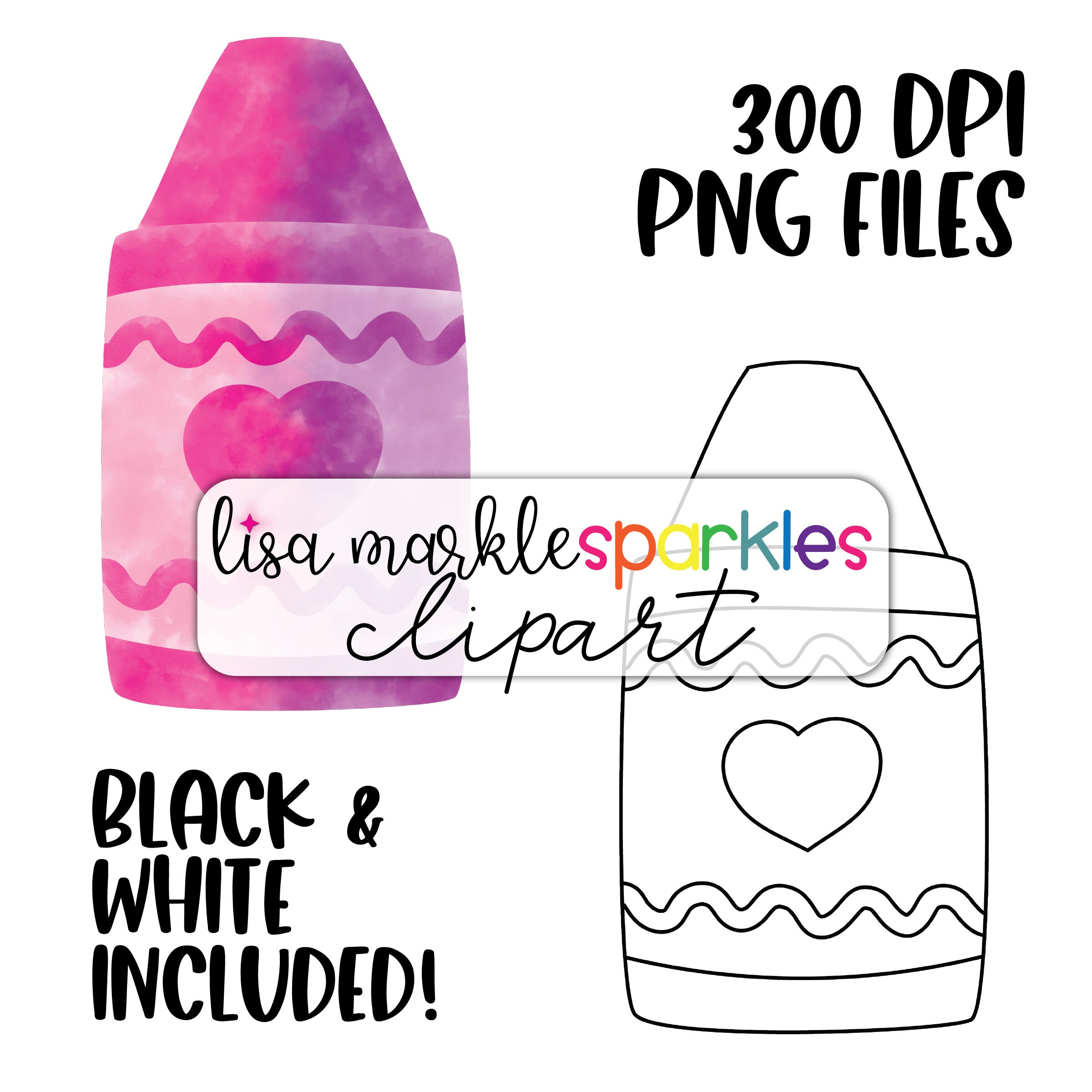 Watercolor Rainbow Crayon Clipart School Teacher Preschool Craft ...