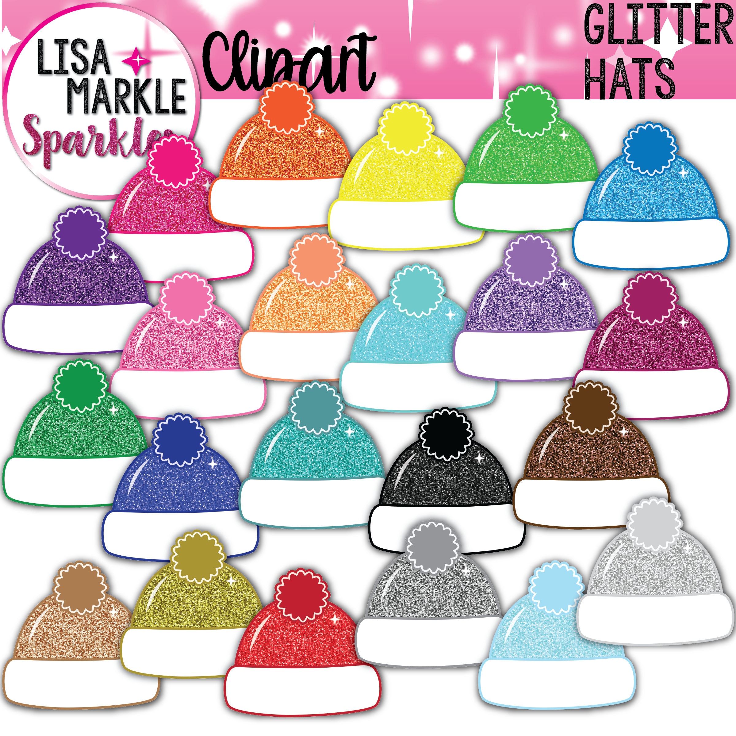 Hat Clipart Winter Hat Clipart Winter Glitter Clipart - Etsy
