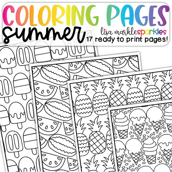 Summer Coloring Pages, Summer PDF Coloring Summer Printables, Beach ...