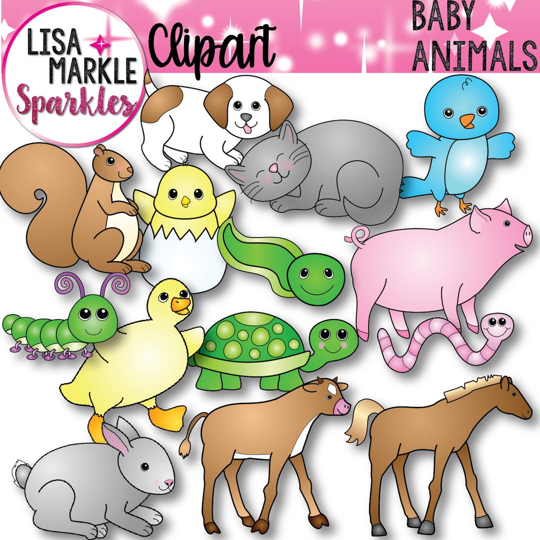 Baby Animal Clipart, Spring Animal Clipart, Cute Animals Clipart - Etsy