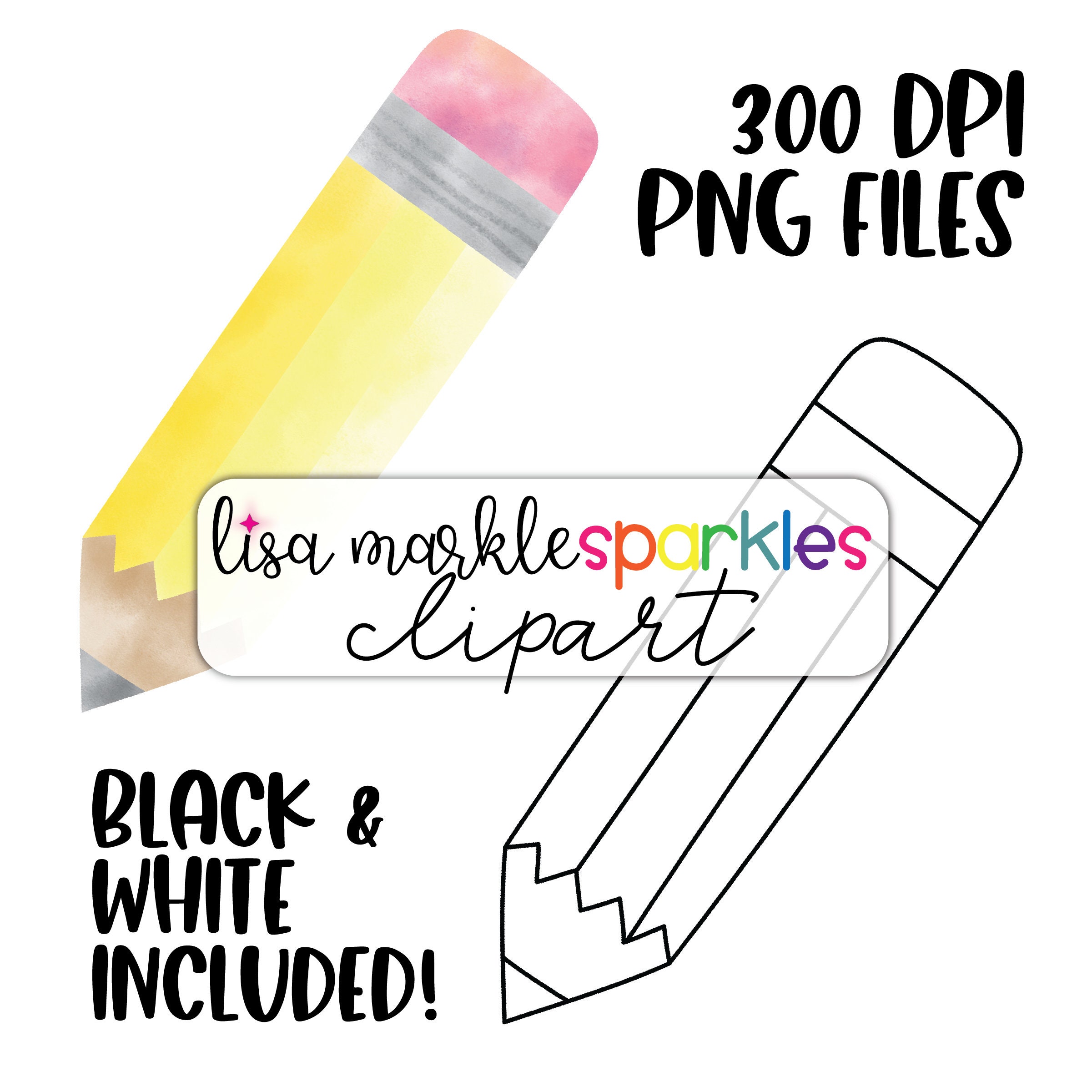 Watercolor First Day of Back to School Clipart Teacher Supplies Library ...