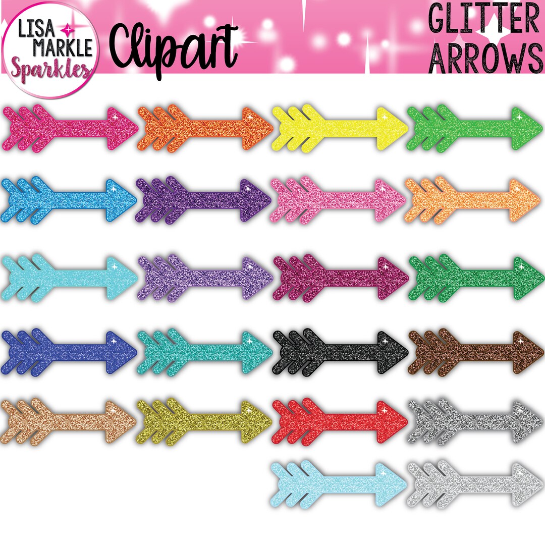 Arrow Clipart, Glitter Arrow Clipart, Valentine's Day Clipart - Etsy